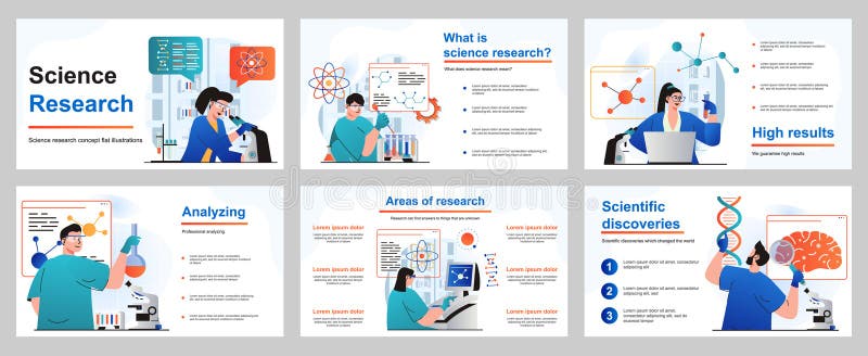Science Research Concept for Presentation Slide Template. People ...