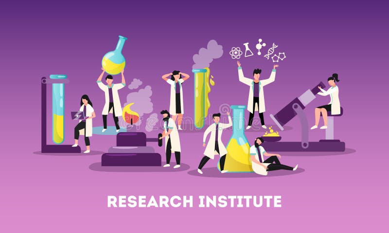 Science Research Flat Composition Stock Vector - Illustration of ...