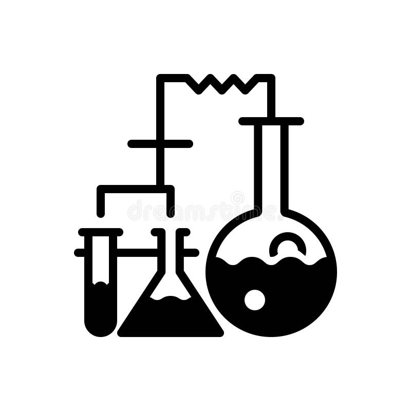 Black Solid Icon for Science Research, Science and Laboratory Stock ...