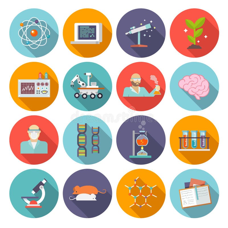 Science and Research Icon Flat Stock Vector - Illustration of atom ... Science and Research Icon Flat Stock Vector - Illustration of atom ...
