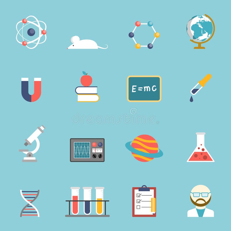 Science and Research Icon Set Stock Vector - Illustration of business ...