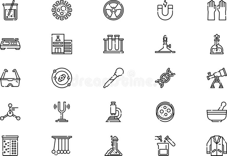 Science Research Icons Collection is a Vector Illustration with ...