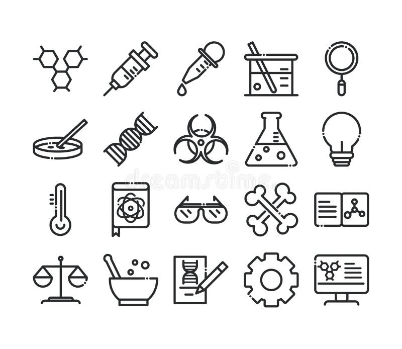 Science and Research Laboratory Study Icons Collection Gradient Style ...