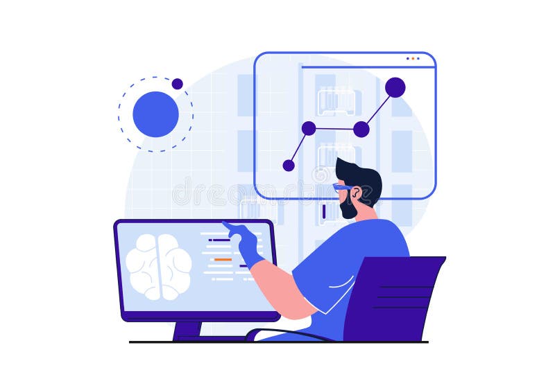 Science Research Modern Flat Concept for Web Banner Design. Stock ...