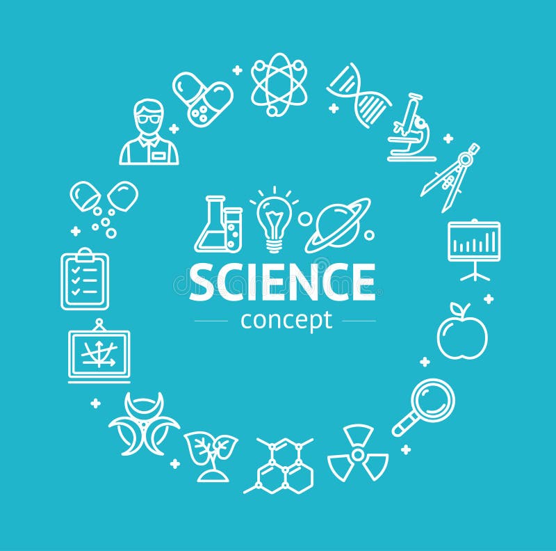 Science and Research Presentation Templates Elements on White ...