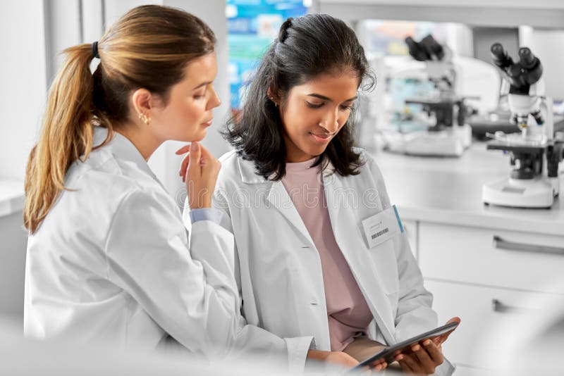 Scientists with Tablet Pc Working in Laboratory Stock Image - Image of ...
