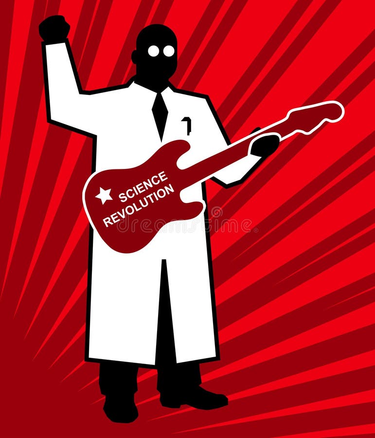 Science Revolution, Red Vector Poster Scientist Stock Vector ...