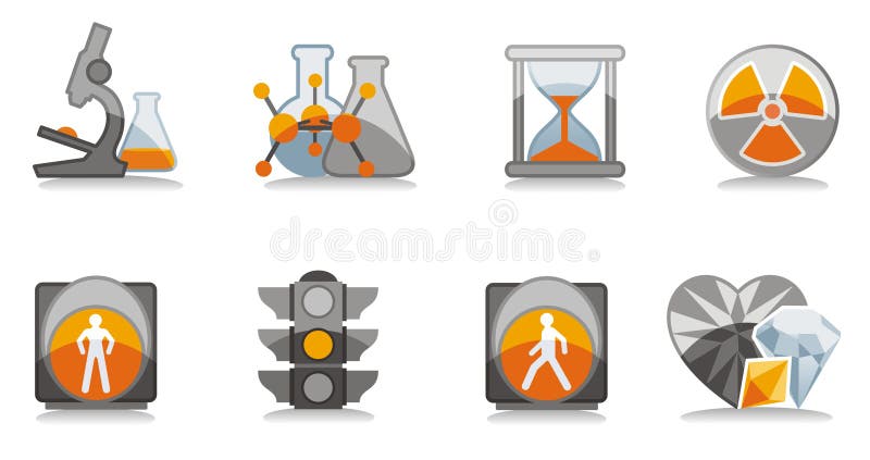 Science and Safety Icons Set Stock Illustration - Illustration of ...