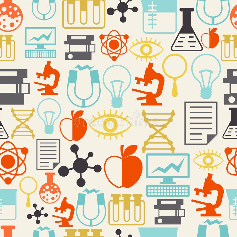 Science Seamless Pattern In Flat Design Style Stock Vector ...