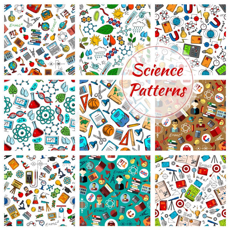 Science Seamless Patterns for Education Design Stock Vector ...