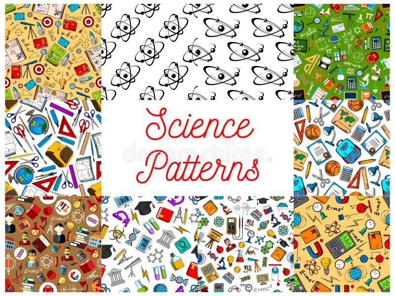 Science seamless patterns stock vector. Illustration of education ...