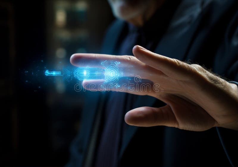 Science Security Screen Digital Virtual Interface Tech Hand Modern ...