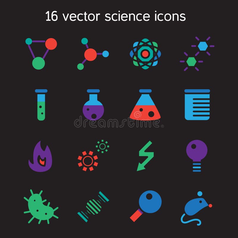 Science set icons stock illustration. Illustration of document - 59817957