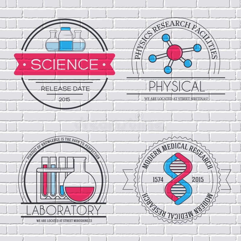Science Set Label Template of Emblem Element for Your Product or Design ...