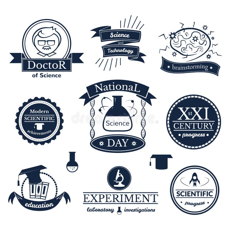 Science signs set stock vector. Illustration of label - 59838967