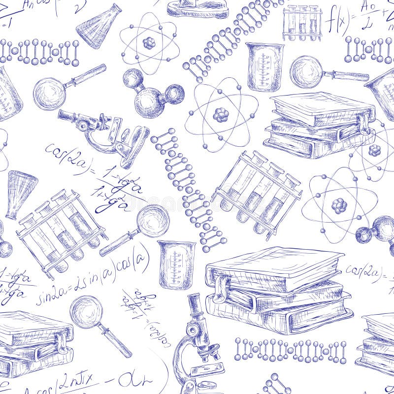 Science and Education Seamless Pattern Stock Vector - Illustration of ...