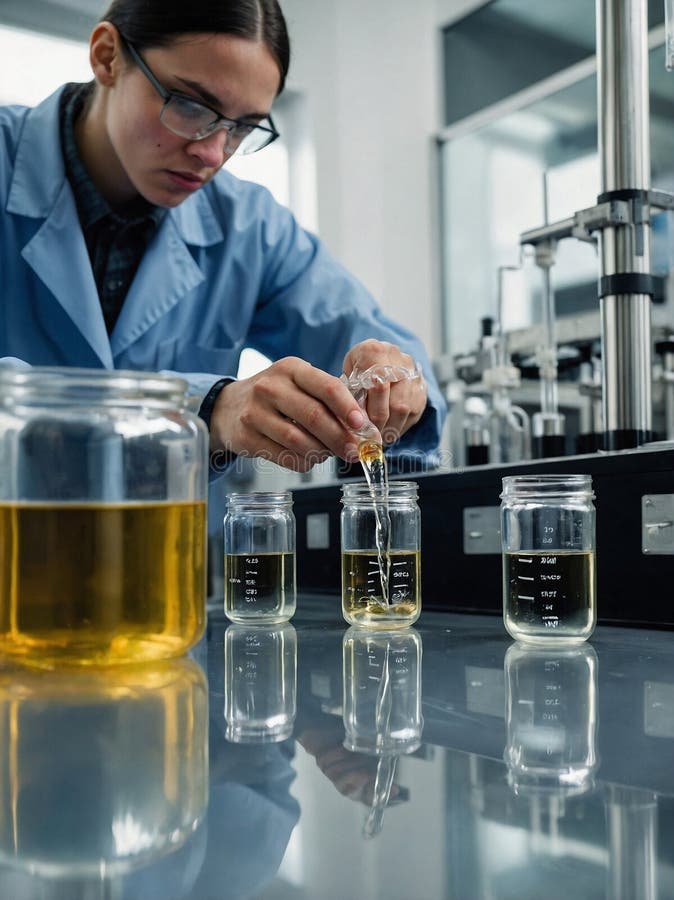 Science Student Carefully Measures and Transfers Liquid Samples in a ...