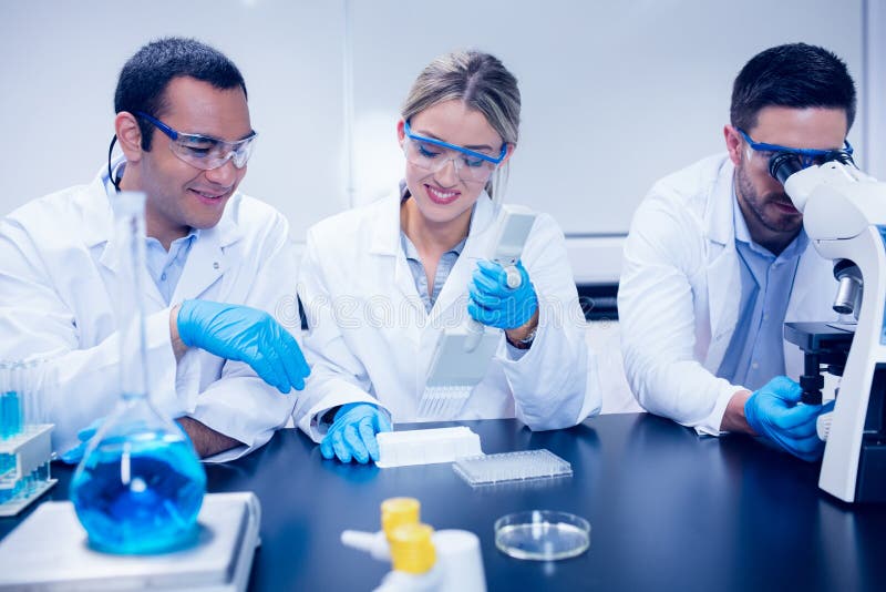 Science Students Working Together in the Lab Stock Photo - Image of ...