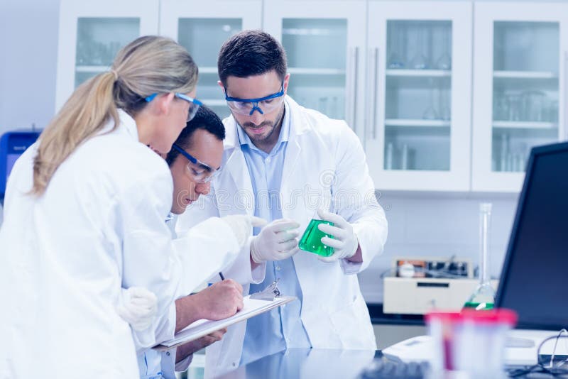 Science Students Working Together in the Lab Stock Image - Image of ...