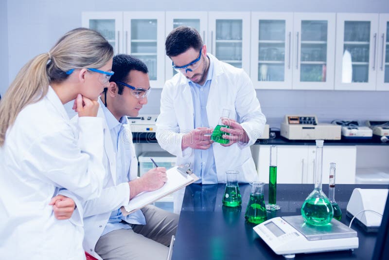 Science Students Working Together in the Lab Stock Image - Image of ...