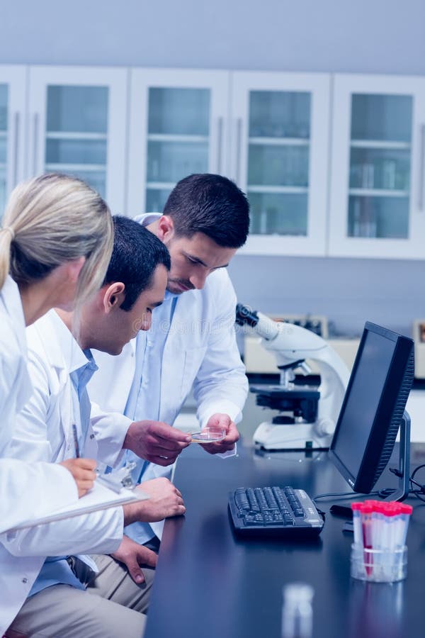 Science Students Working Together in the Lab Stock Image - Image of ...