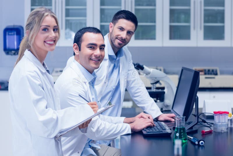 Science Students Working Together in the Lab Stock Image - Image of ...