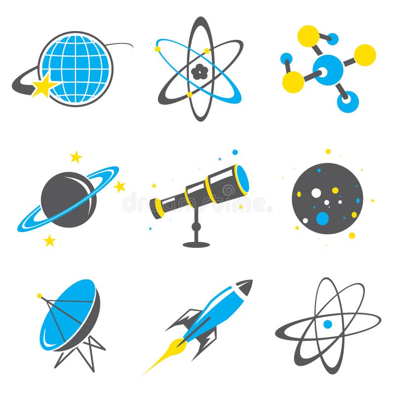 Science Stuff Icon Universe Solar System Planet Rocket Cartoon Vector ...