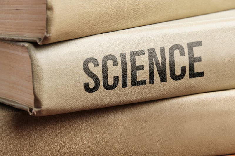 Science Subject Book Concept on a Wooden Table for Learning Stock Photo ...