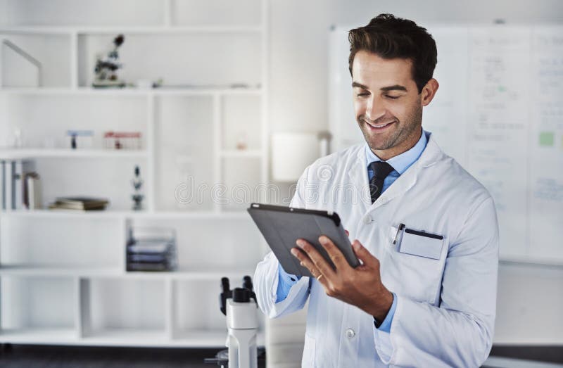 Science Sure Has Advanced a Long Way. a Scientist Using a Digital ...