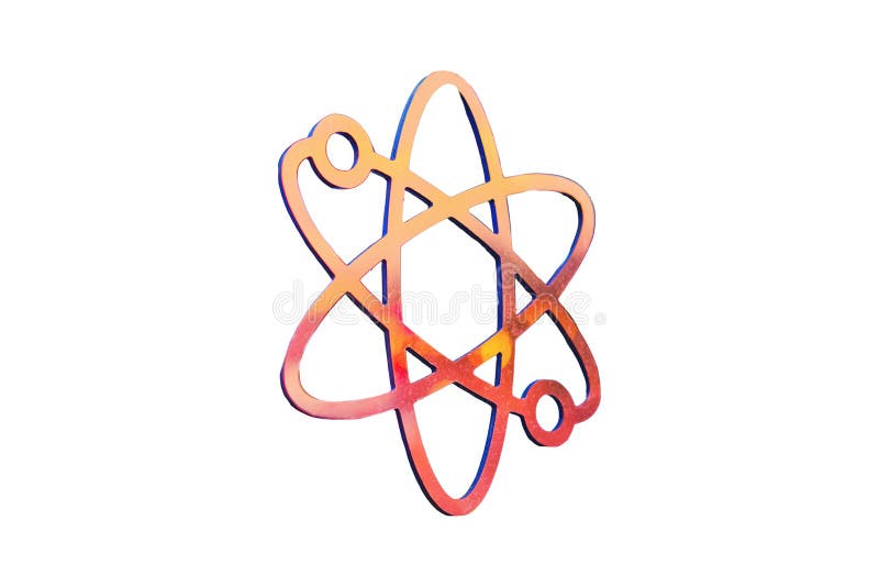 Science Symbol Atom, Isolated on a White Background Stock Illustration ...