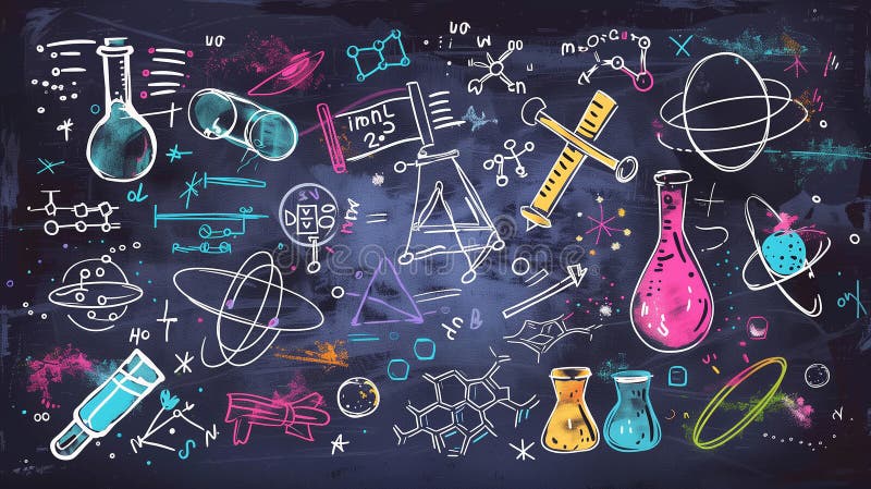 Science Symbol on Chalk Board, Education Concept Stock Illustration ...