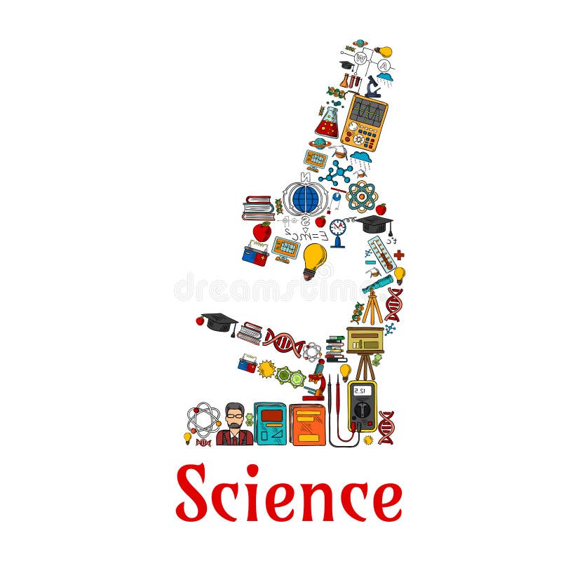 Science Symbol in Shape of Microscope Stock Vector - Illustration of ...