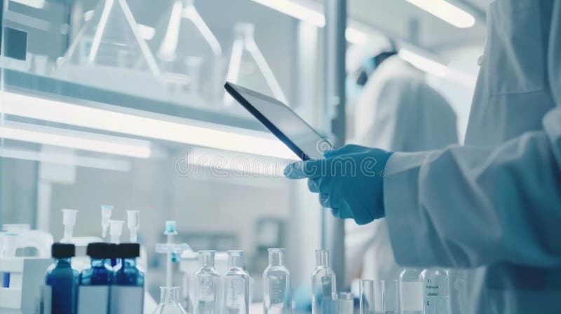 Science, Teamwork and Scientist with Tablet in Laboratory for ...