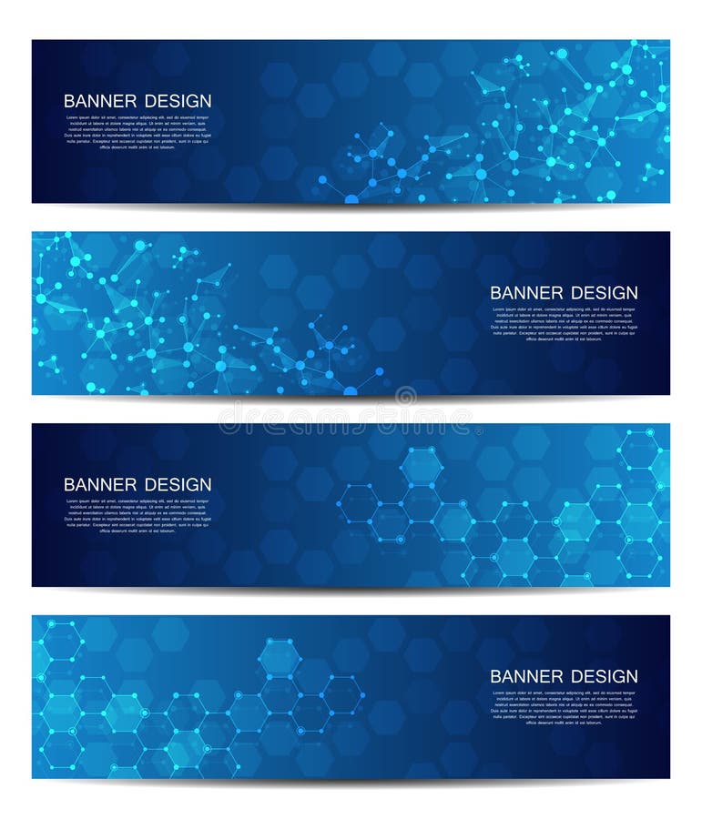 Scientific and Technological Vector Banners. Abstract Background with ...