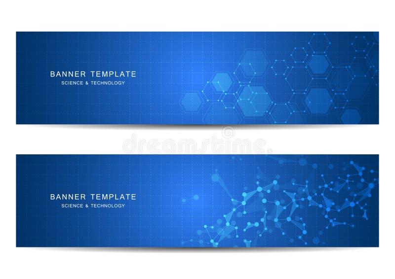 Science and Technology Banners. Molecular and Chemical Structure. Stock ...
