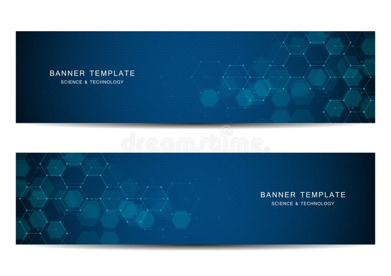 Science and Technology Banners. Molecular and Chemical Structure. Stock ...