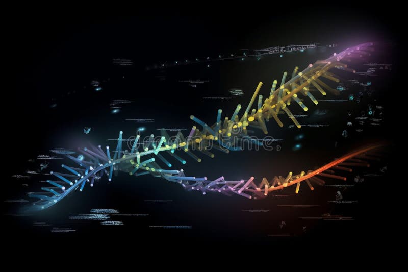 Human DNA and Quantum Mechanics Illustration. Generative AI Stock ...