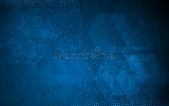 Science and Technology Concept Polygon Design Background Stock Vector ...