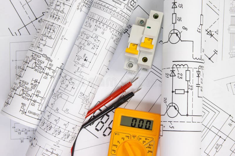 Electrical Engineering Drawings Printing with Circuit Breaker and ...