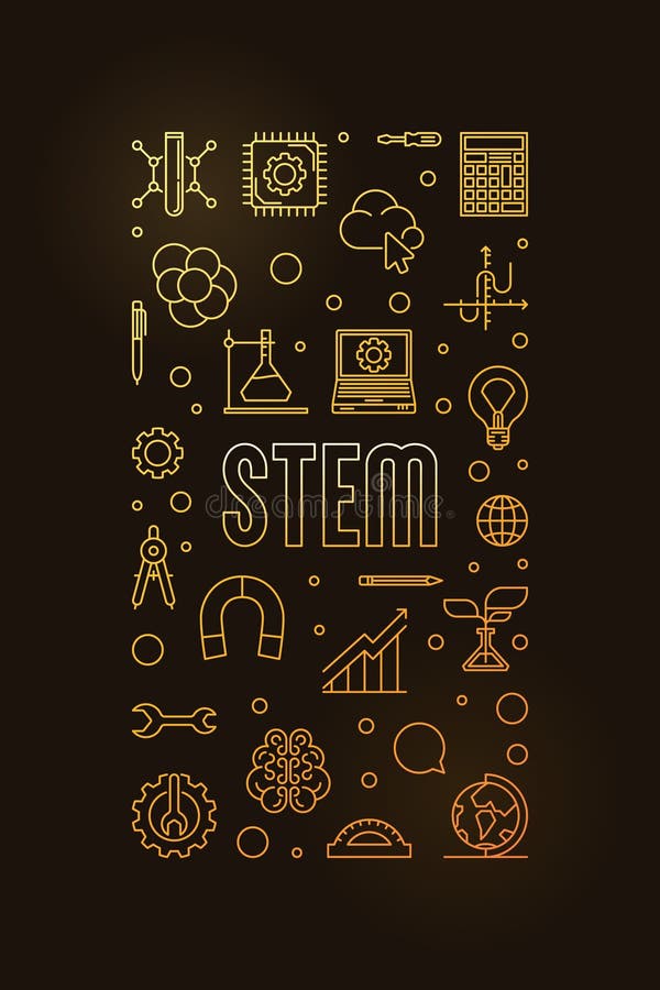 Science, Technology, Engineering and Math Colored Illustration. STEM ...