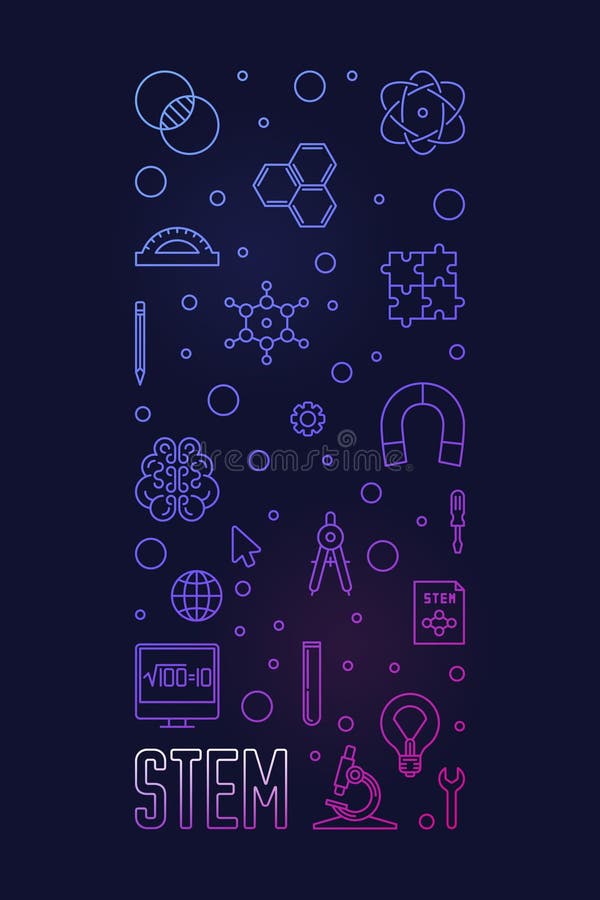 Science, Technology, Engineering and Math - STEM Vector Thin Line ...