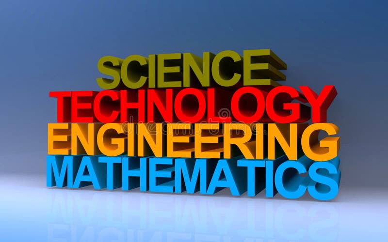 Science Technology Engineering Mathematics on Blue Stock Illustration ...