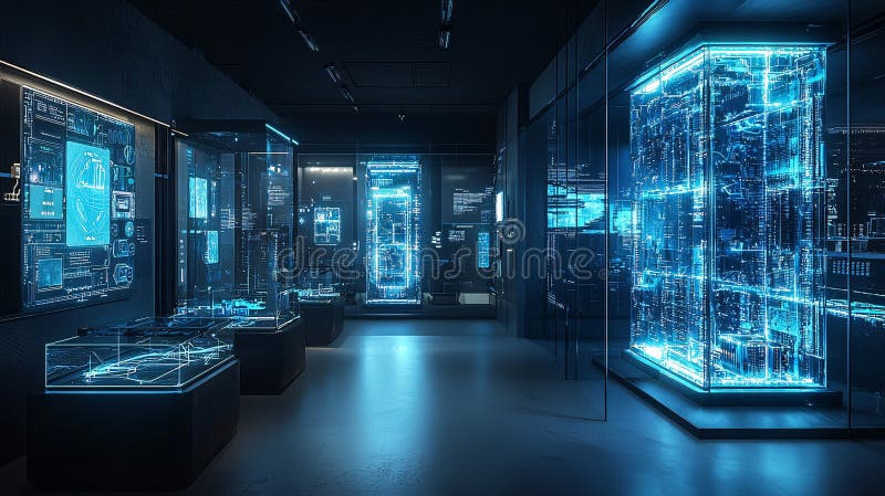 Science and Technology Future Museum Stock Illustration - Illustration ...