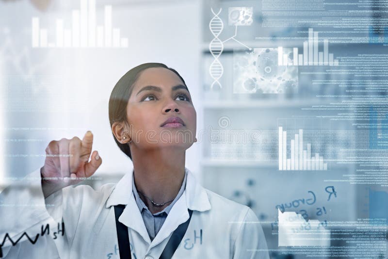 Science and Technology Go Hand in Hand. an Attractive Young Female ...