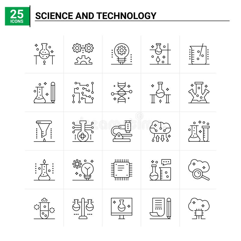 25 Science and Technology Icon Set. Vector Background Stock Vector ...