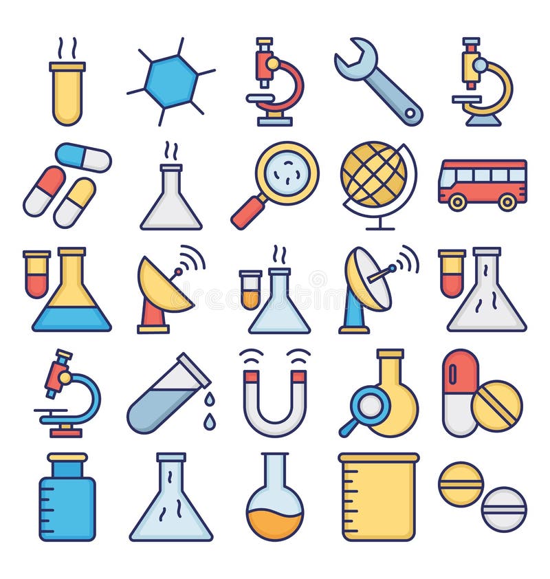 Science and Technology Icons Stock Vector - Illustration of heart ...