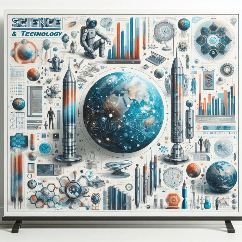 Science and Technology Posters Illustrating Scientific Concept Stock ...