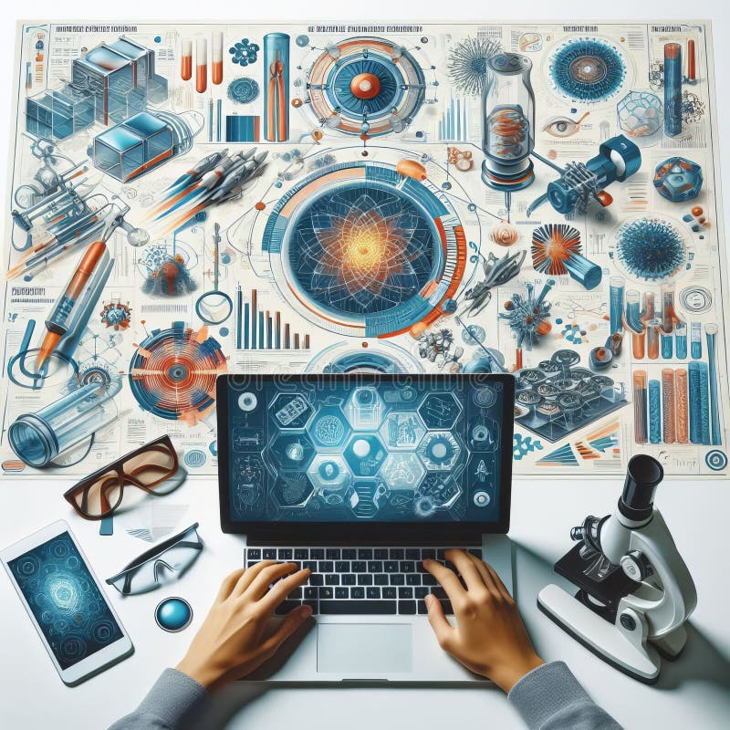 Science and Technology Posters Illustrating Scientific Concep Stock ...