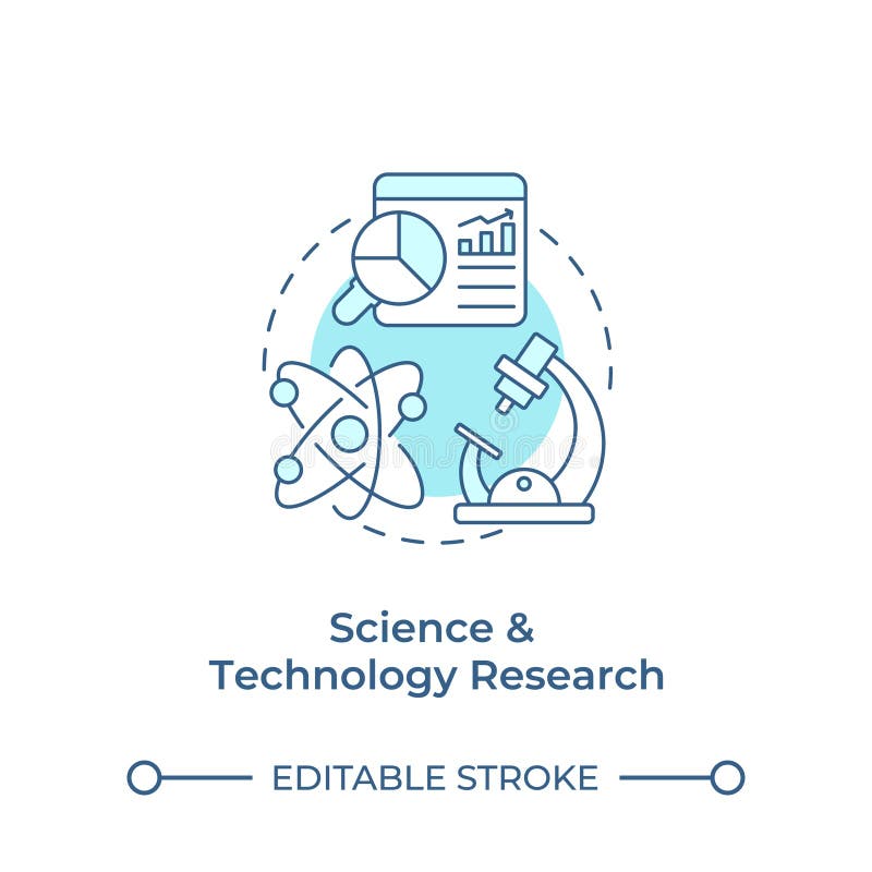 Science and Technology Research Soft Blue Concept Icon Stock ...