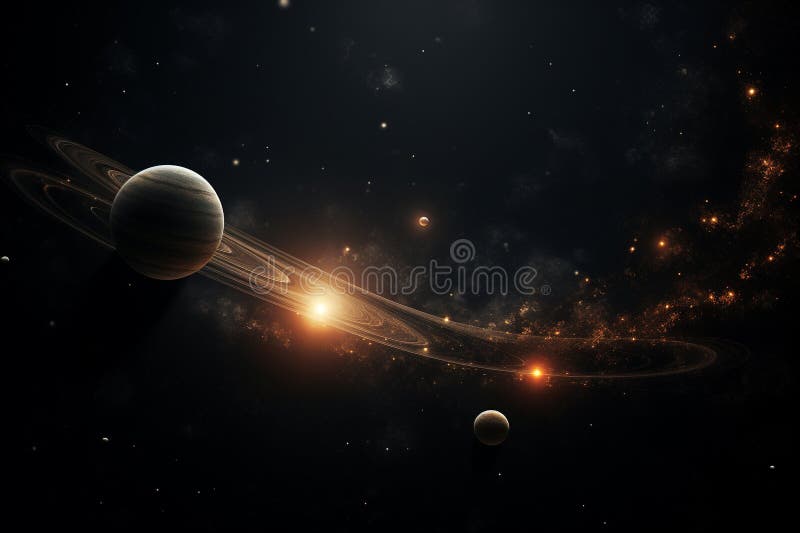 Solar System Surreal and Abstract Background Stock Illustration ...